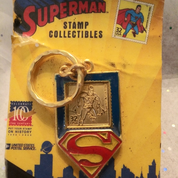 Warner Bros. | Accessories | Vintage Superman Postage Stamp Keychain ...